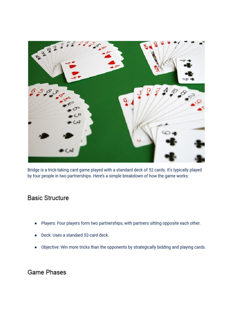 Game of Bridge | PDF | Contract Bridge | Tabletop Games