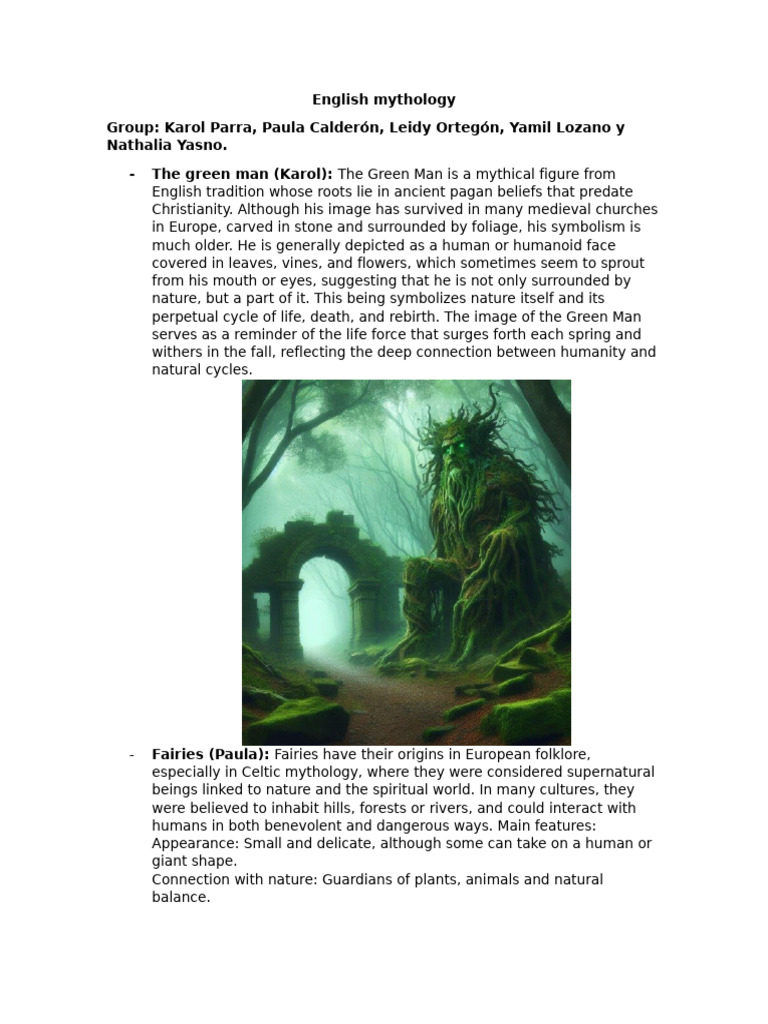 English Mythology: Creatures and Legends | PDF | Dragon | Fairies