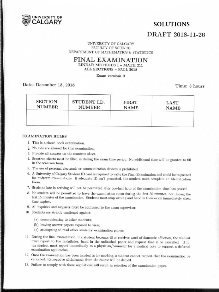 MATH211 Fall2018 Final-Solutions1 | PDF