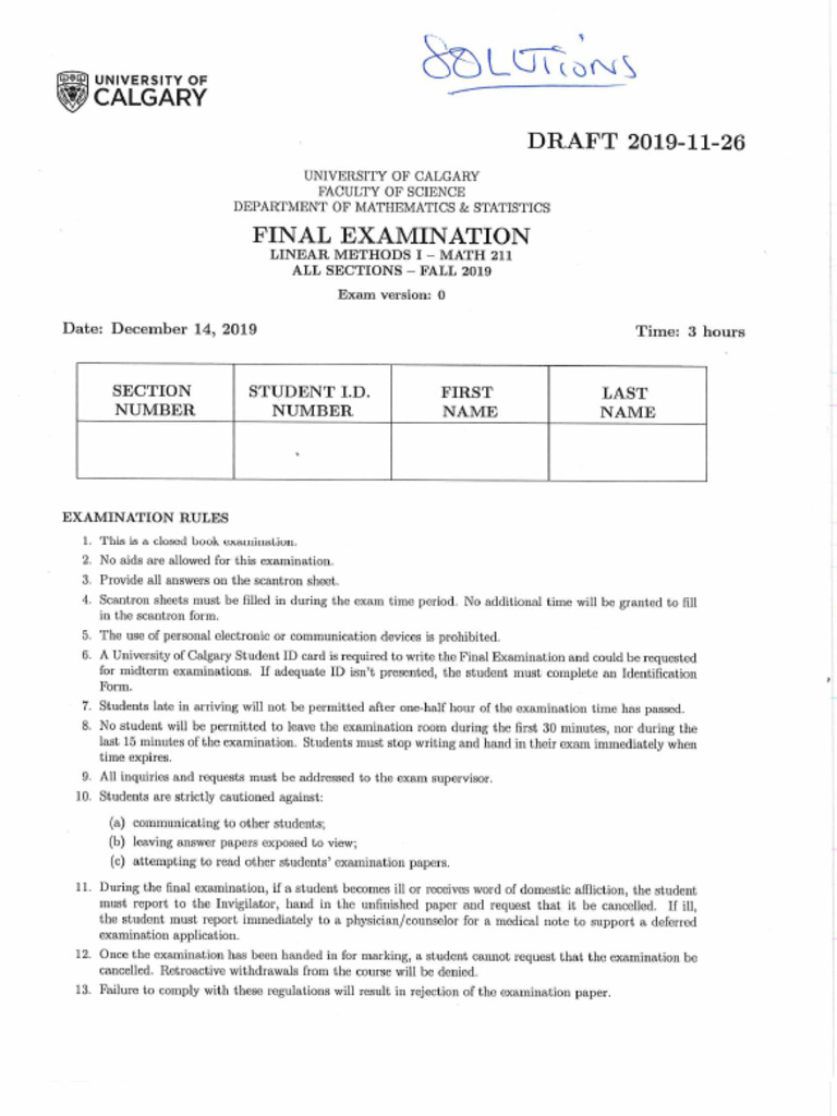 MATH211 Fall2019 Final SOLUTIONS1 | PDF