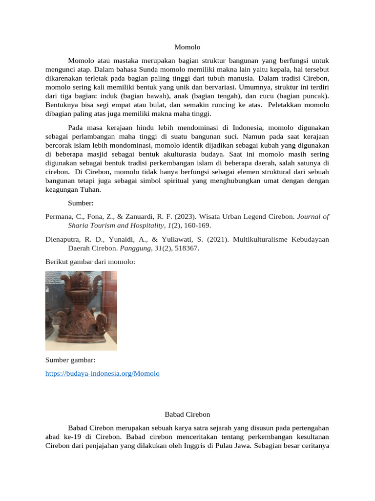 Momolo: Simbol Masjid di Cirebon | PDF