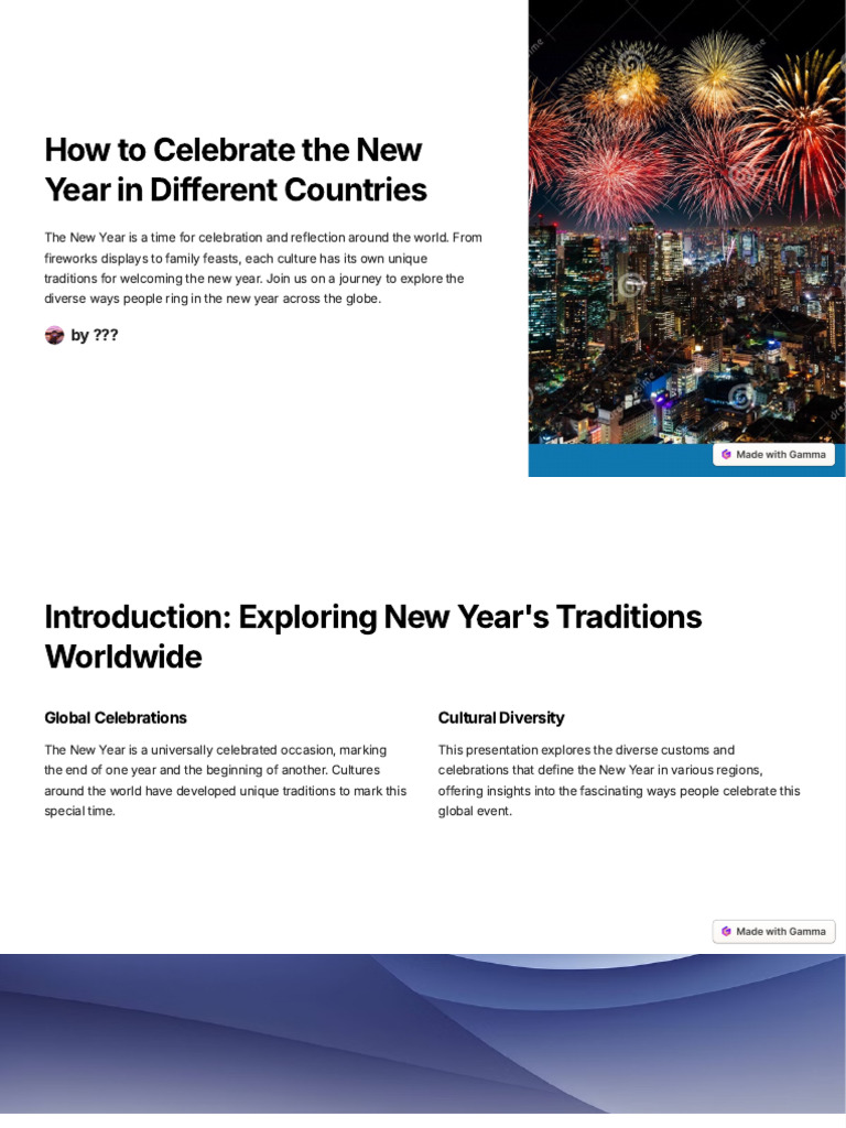 How To Celebrate The New Year in Different Countries | PDF ...