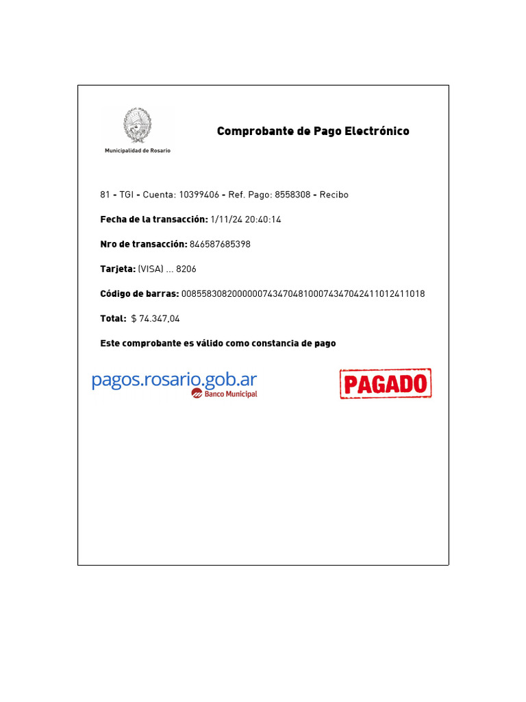 Comprobante Pago | PDF