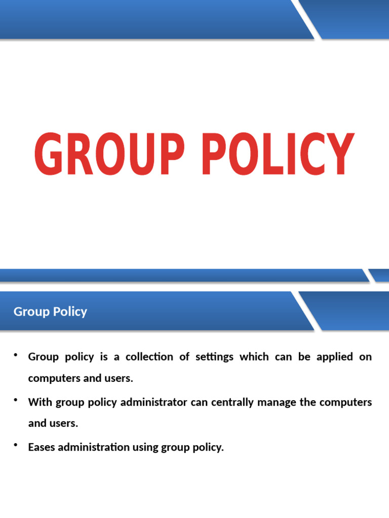 Day-9&10-Group Policy | PDF | Group Policy | Microsoft Windows