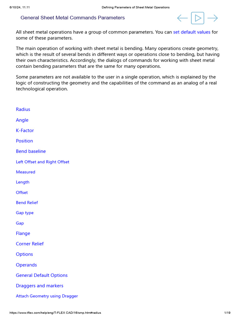 Defining Parameters of Sheet Metal Operations | PDF | Sheet Metal ...