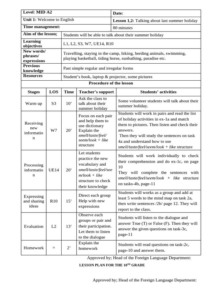 10th-grade-1st-term-lesson-plan-1 (1) | PDF | Multilingualism | Reading ...