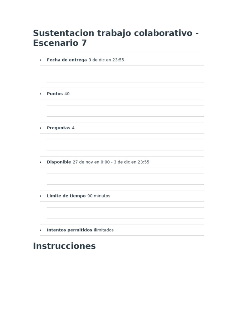 Examen Colaborativo: Escenario 7 | PDF