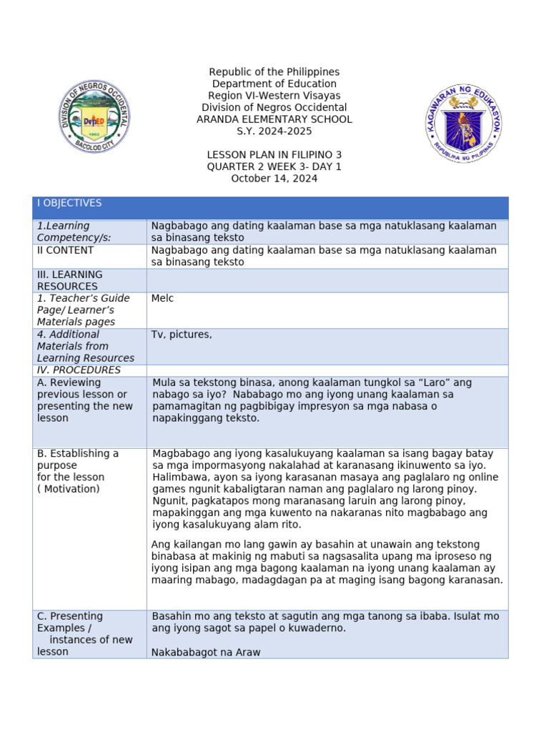 FILIPINO WEEK 2 | PDF