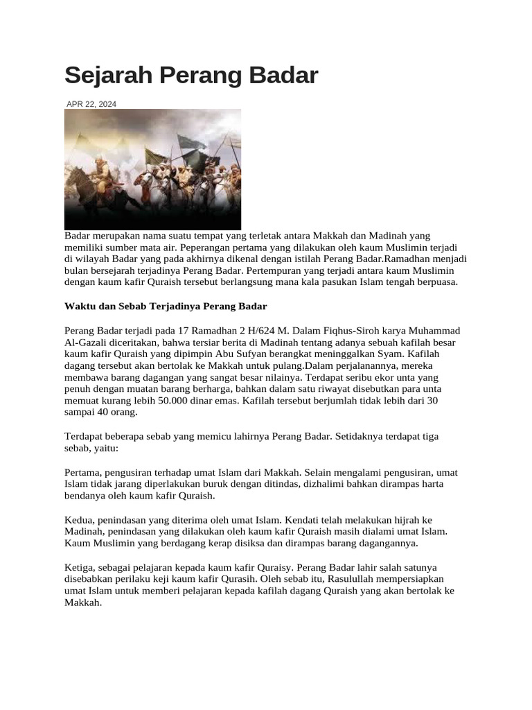 Latar Belakang Perang Badar | PDF