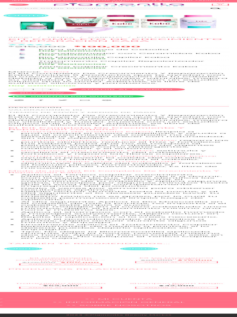 Kit Completo de Crecimiento Y Reparación Kaba | PDF | Pelo | Cabeza y ...