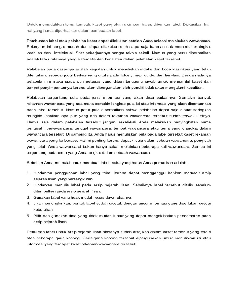 tugas sejarah lisan 5 | PDF