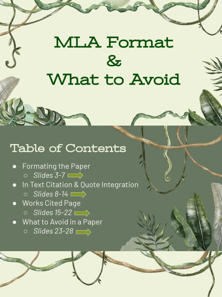 MLA Format & What To Avoid | PDF | Citation | Paragraph