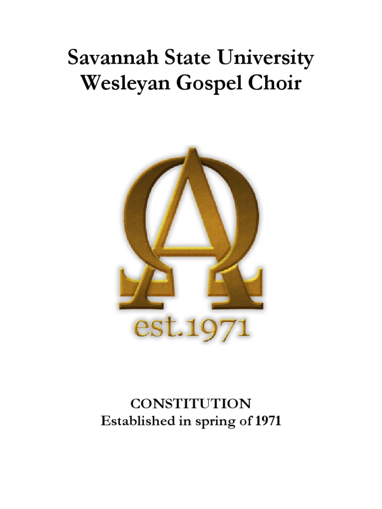 Savannah State University Wesleyan Gospel Choir: Constitution ...