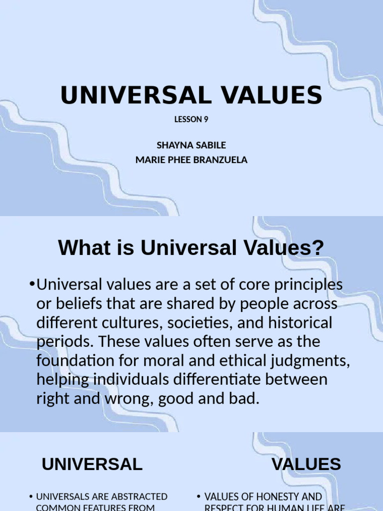 Universal Values | PDF