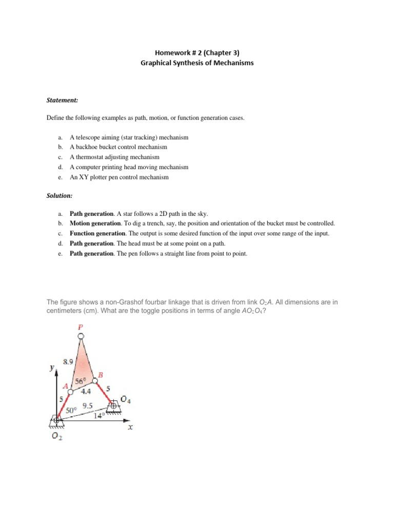 Non-Grashof Fourbar Linkage Analysis | PDF | Motion (Physics ...