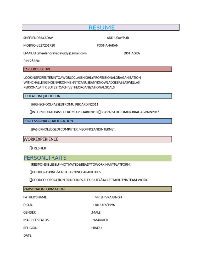 Update Resume | PDF