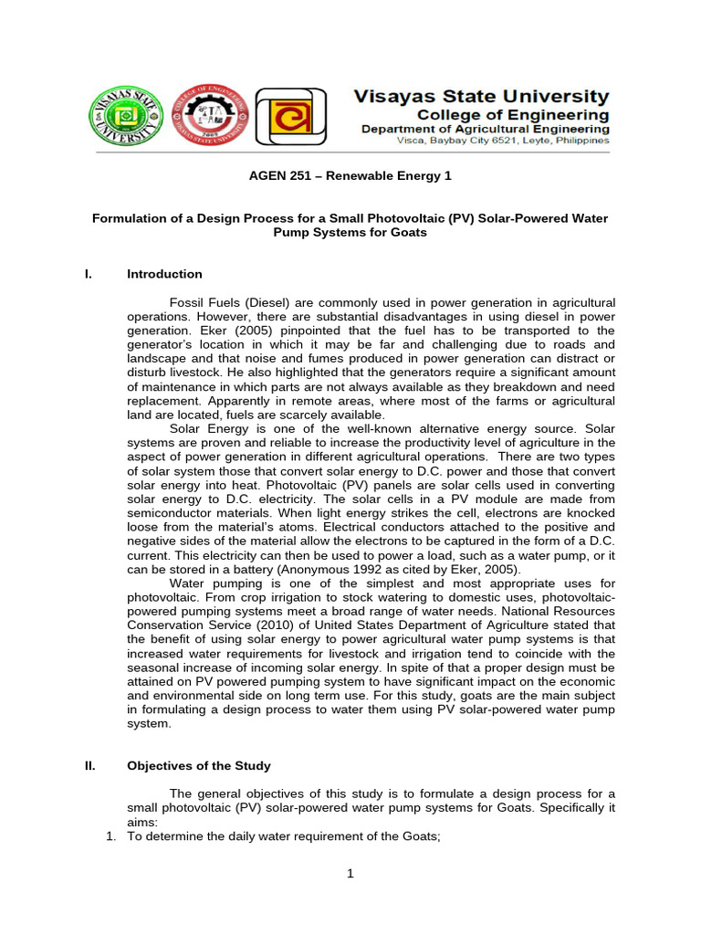 Formulation of A Design Process For A Small Photovoltaic (PV) Solar ...