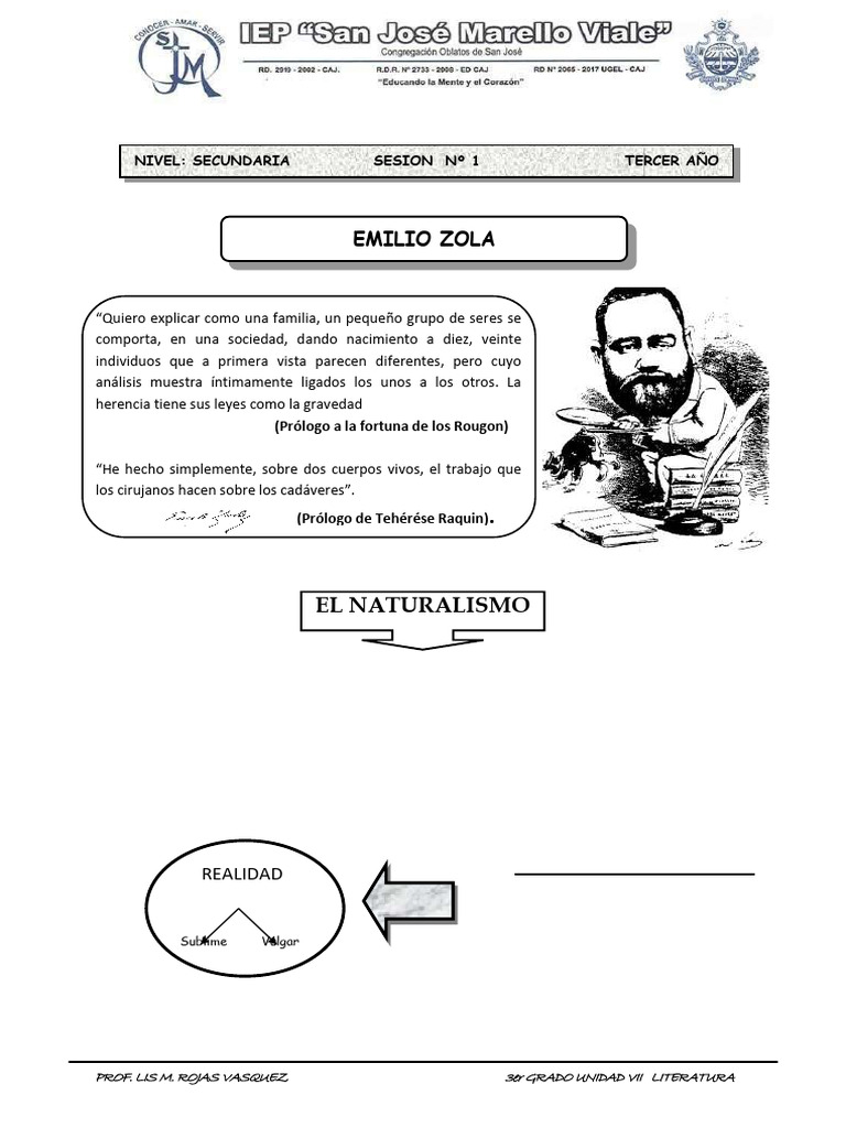 3_LIT_ERT._SESION_1_-_UNIDAD_7_-_BIMESTRE_IV_-_Emilio_Zola (1) | PDF ...