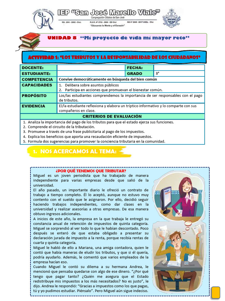 3 DPCC - Actv.01-Unid.8 2024 | PDF | Impuestos | Economias