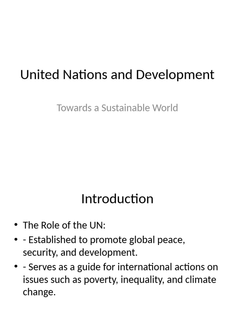 United Nations and Development | PDF