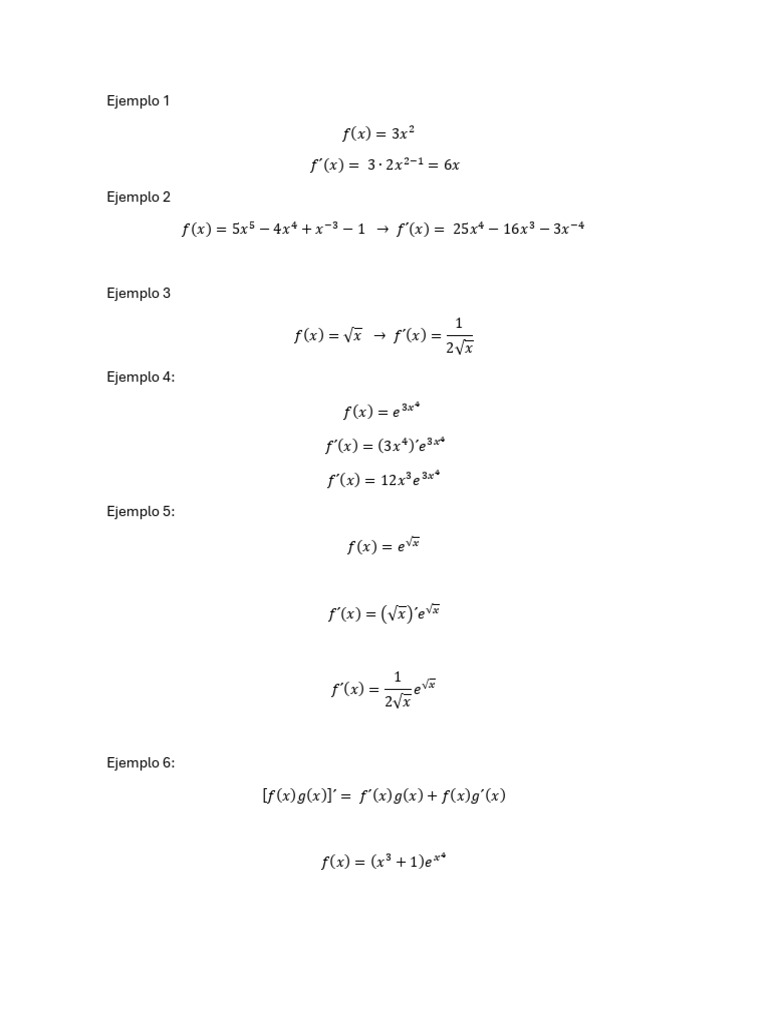 Derivadas Ejercicios II Sem 2024 | PDF