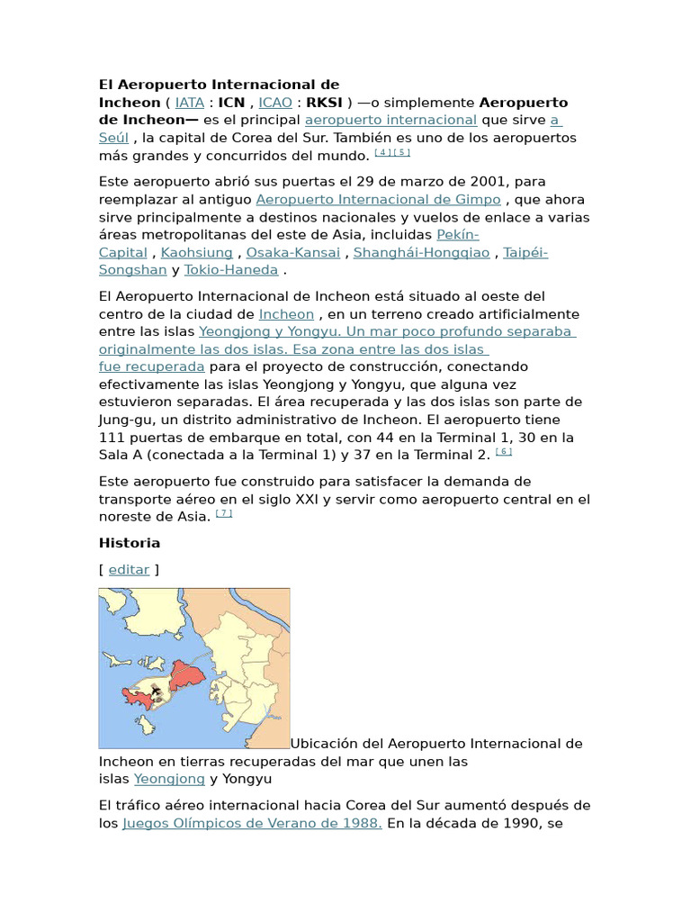 Aeropuerto Internacional de Incheon (ICN) | PDF | Aeropuerto | Seúl