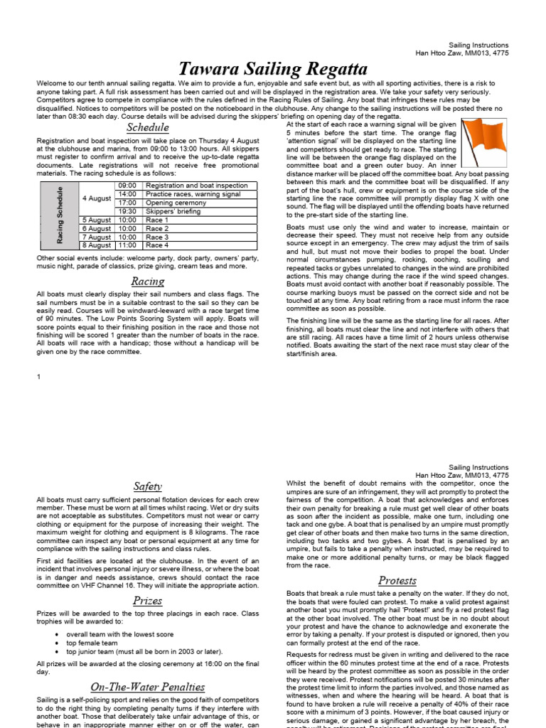 SAILING | PDF | Sailing (Sport)