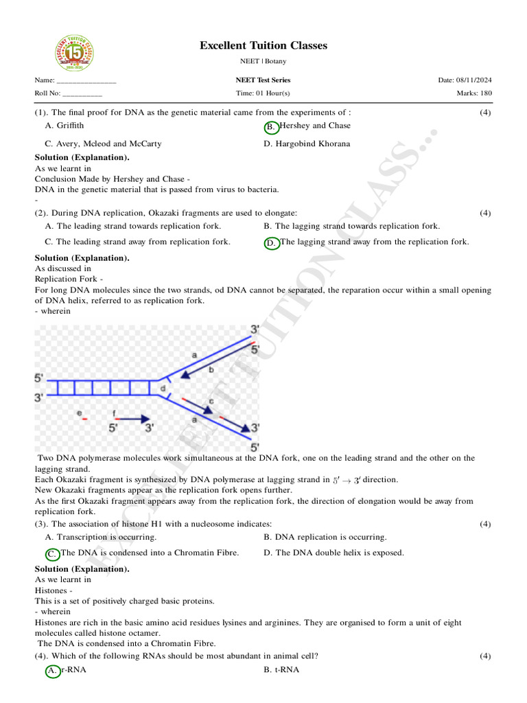 Biology (9-11-24) KEY | PDF | Operon | Repressor