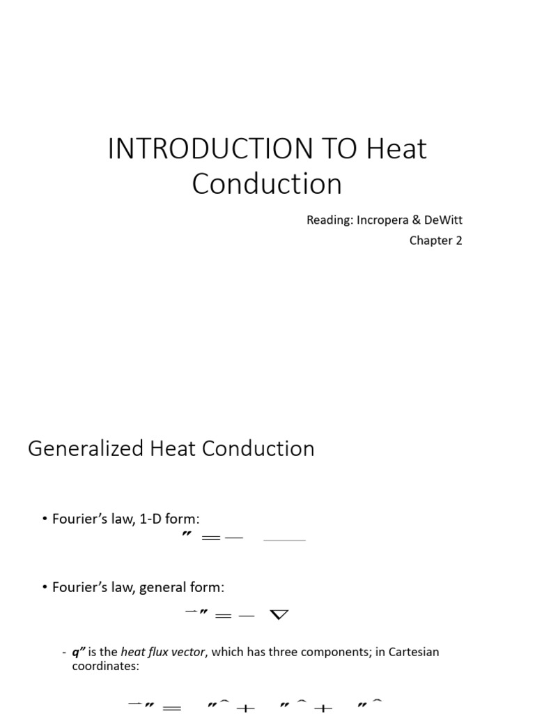 Ch 2 3 Incropera DeWitt | PDF | Thermal Conduction | Heat Transfer