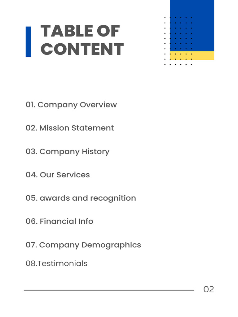 Blue and Yellow Minimalist Company Profile Booklet (1) | PDF ...