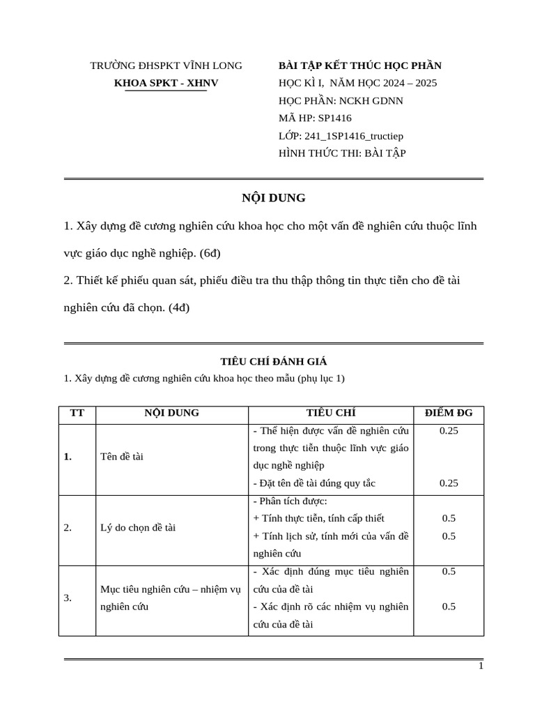 ĐỀ THI KẾT THÚC HP NCKH | PDF