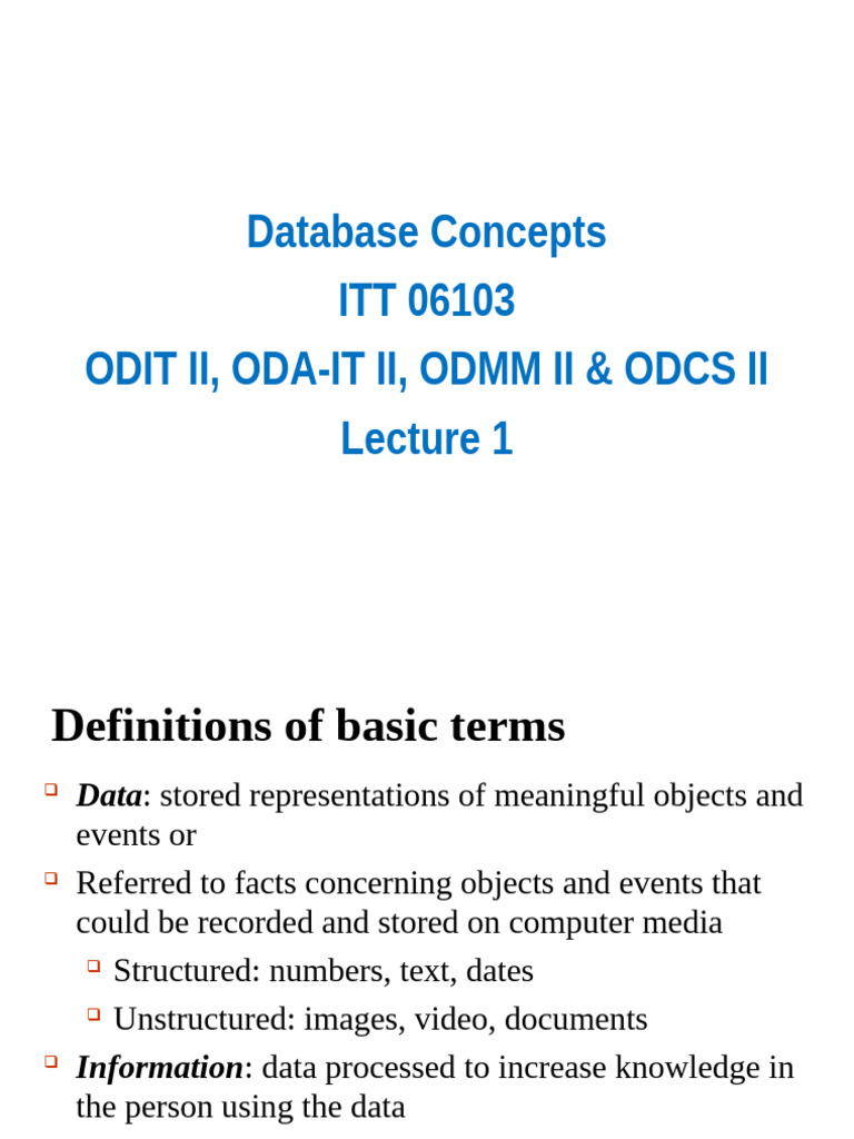 1 Introduction To Database 2 Pdf Databases Computer File 9139