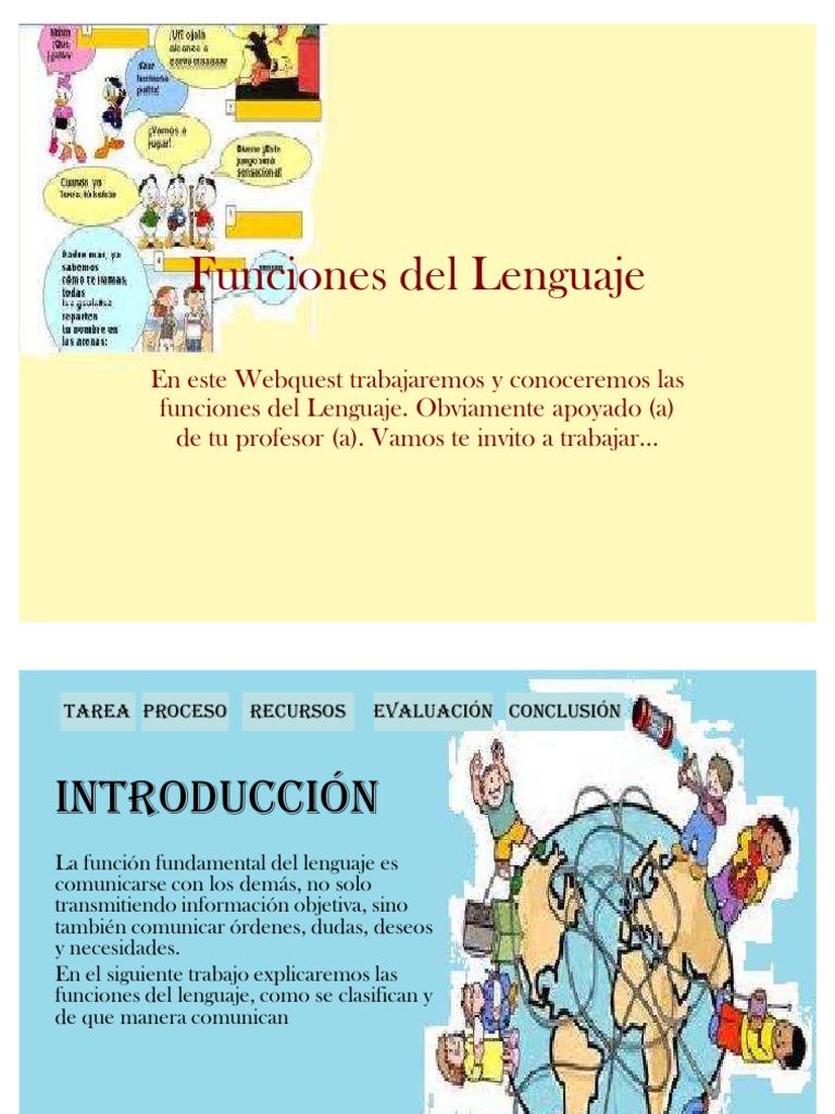 Webquest Funciones Del Lenguaje | PDF