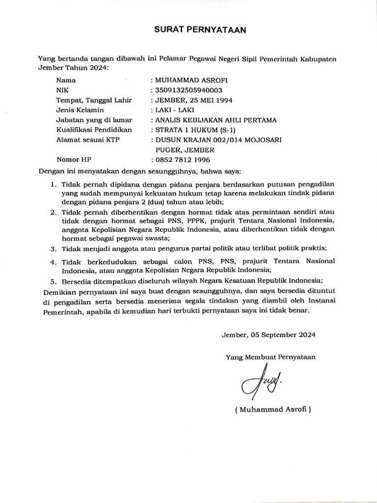 Surat 5 Poin | PDF