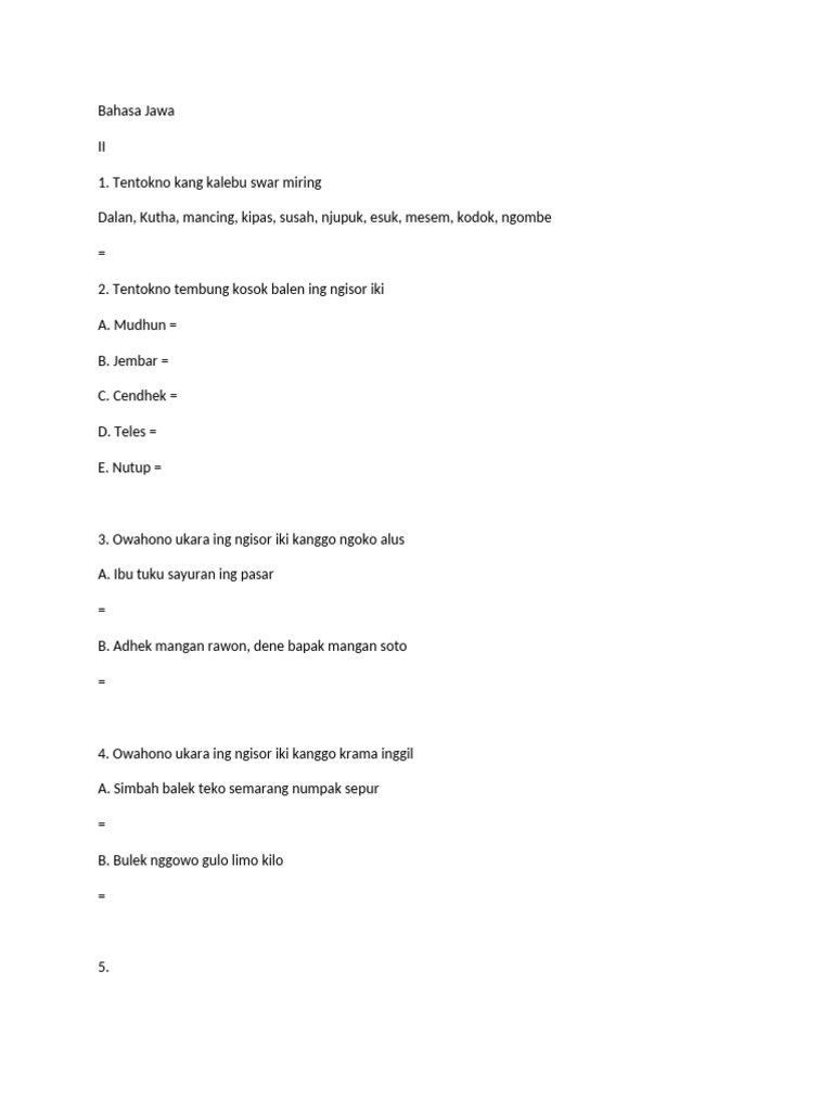 Soal B. Jawa 3 | PDF