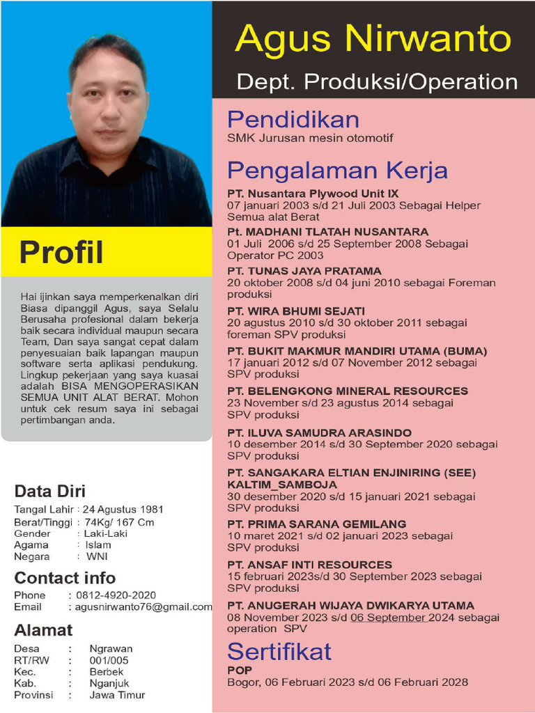 CV Agus Nirwanto 2024_page-0001 | PDF