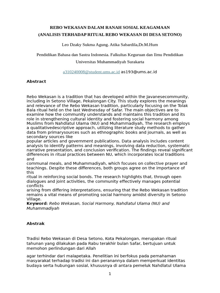 REBO WEKASAN - LEO DZAKY - Fiks | PDF