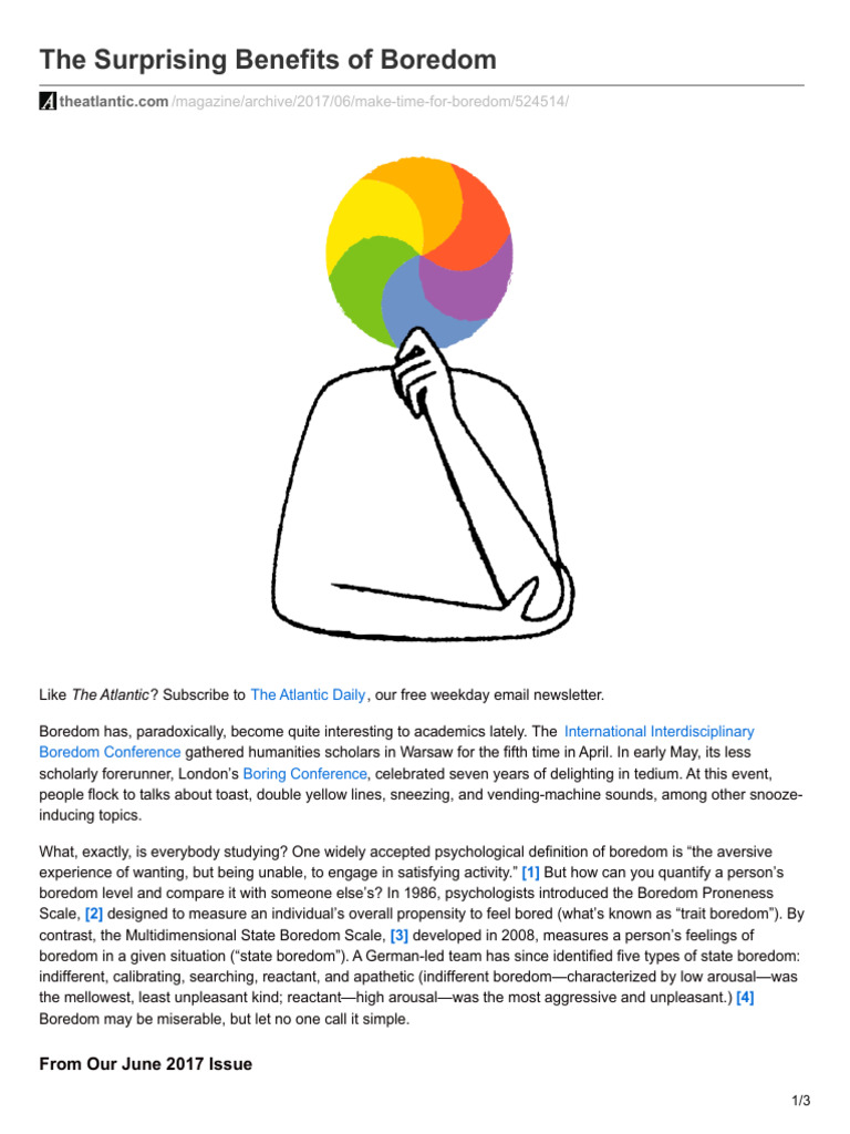The Surprising Benefits of Boredom | PDF | Psychological Concepts ...