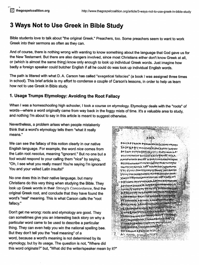 Three Ways NOT To Use Greek in Bible Study | PDF