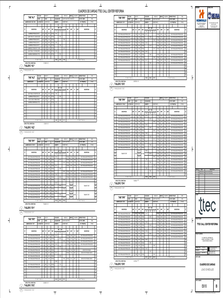 Ttec_e610 - Cuadros de Cargas | PDF