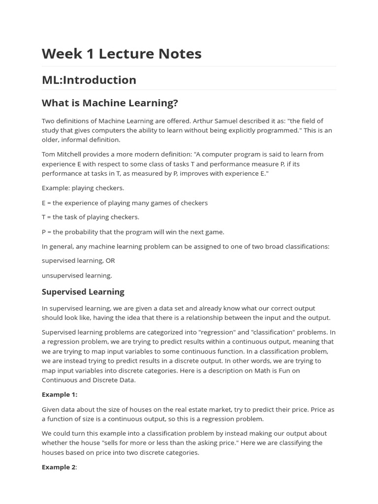 Week 1 Lecture Notes | PDF | Matrix (Mathematics) | Vector Space Week 1 Lecture Notes | PDF | Matrix (Mathematics) | Vector Space