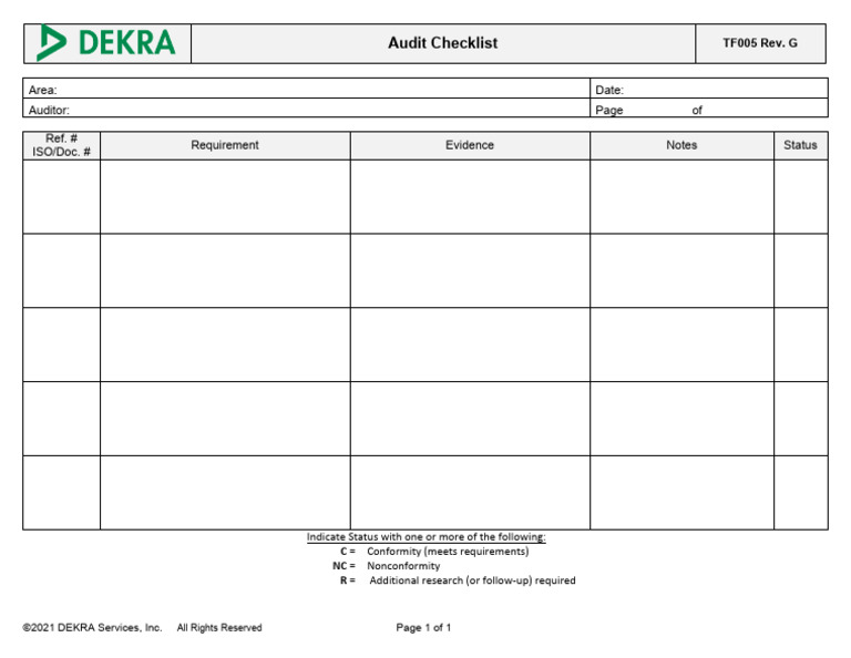 Aduit checklist workpage | PDF