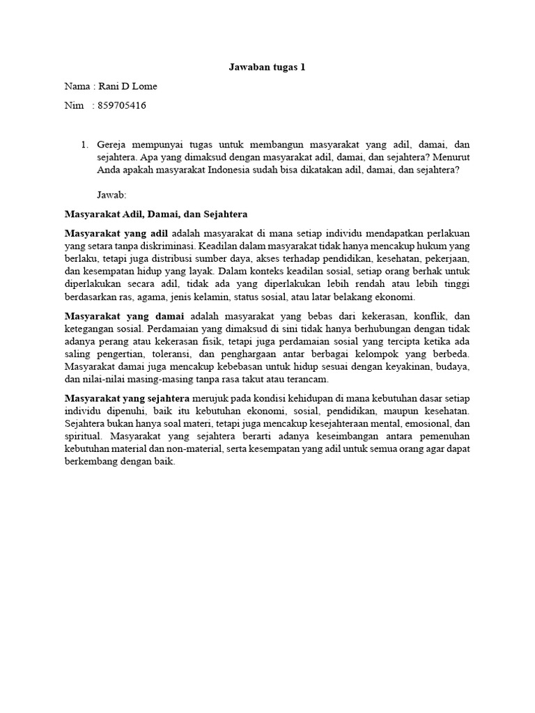 Jawaban tugas 1 oleh rani d lome | PDF