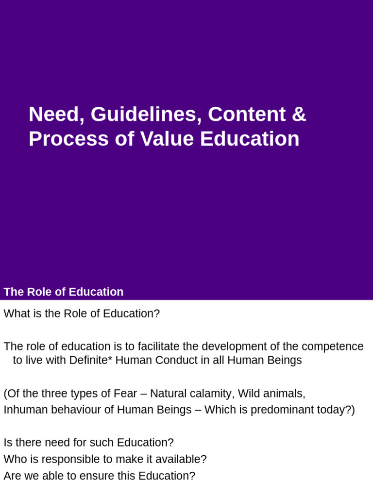 Guidelines for Effective Value Education | PDF | Rationality | Behavioural Sciences