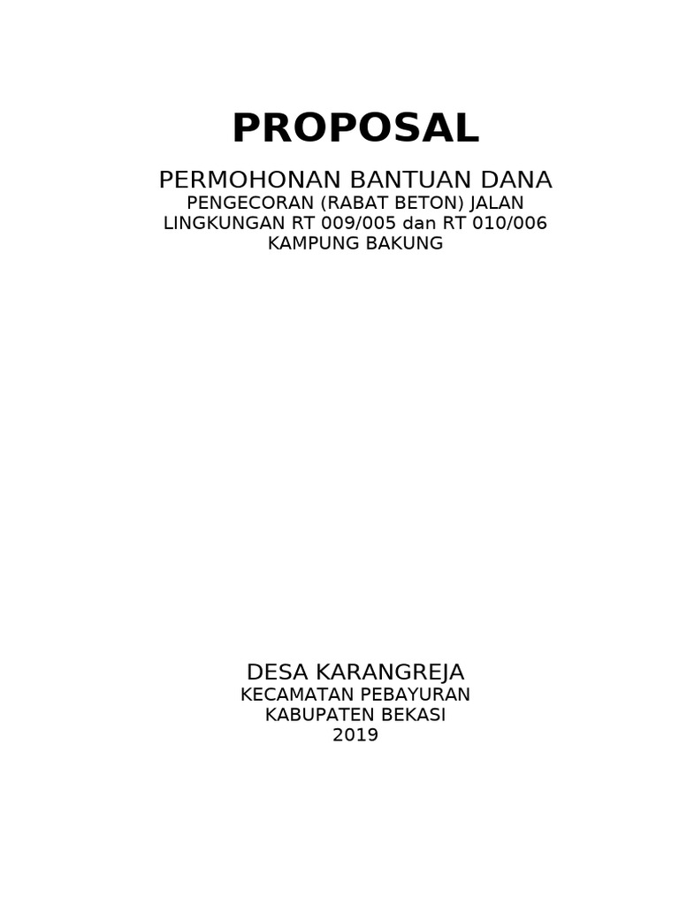 Contoh Proposal Pengecoran Jalan | PDF