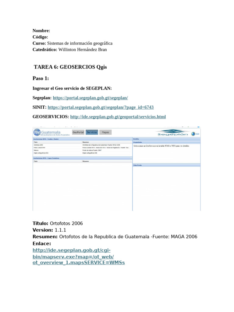 Tarea 6 Geoservicios | PDF