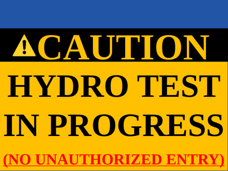 Hydro Test in Progress 2 | PDF