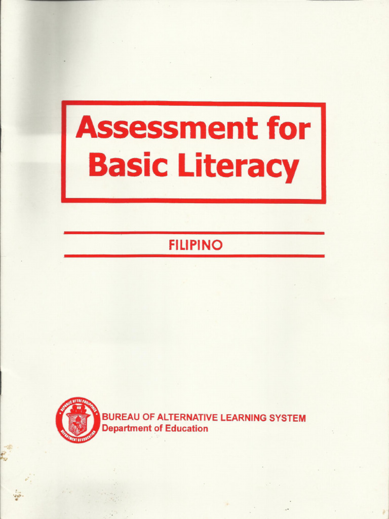Assessment For Basic Literacy in Filipino Test | PDF