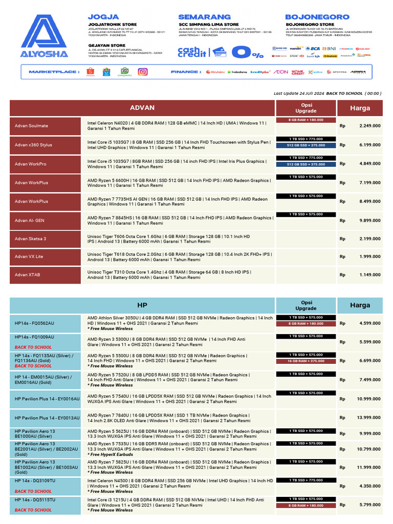 Brosur Update 24 07 24 BTS | PDF
