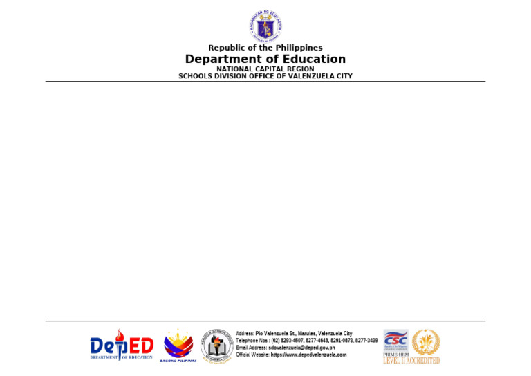 Valenzuela City Schools Info | PDF